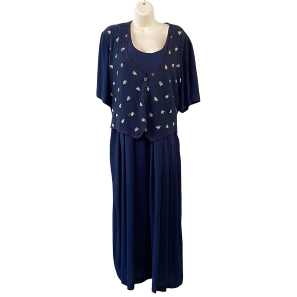 Allison Che | Dresses | Vintage 9s Women Sz 22 Cottagecore Floral Short ...